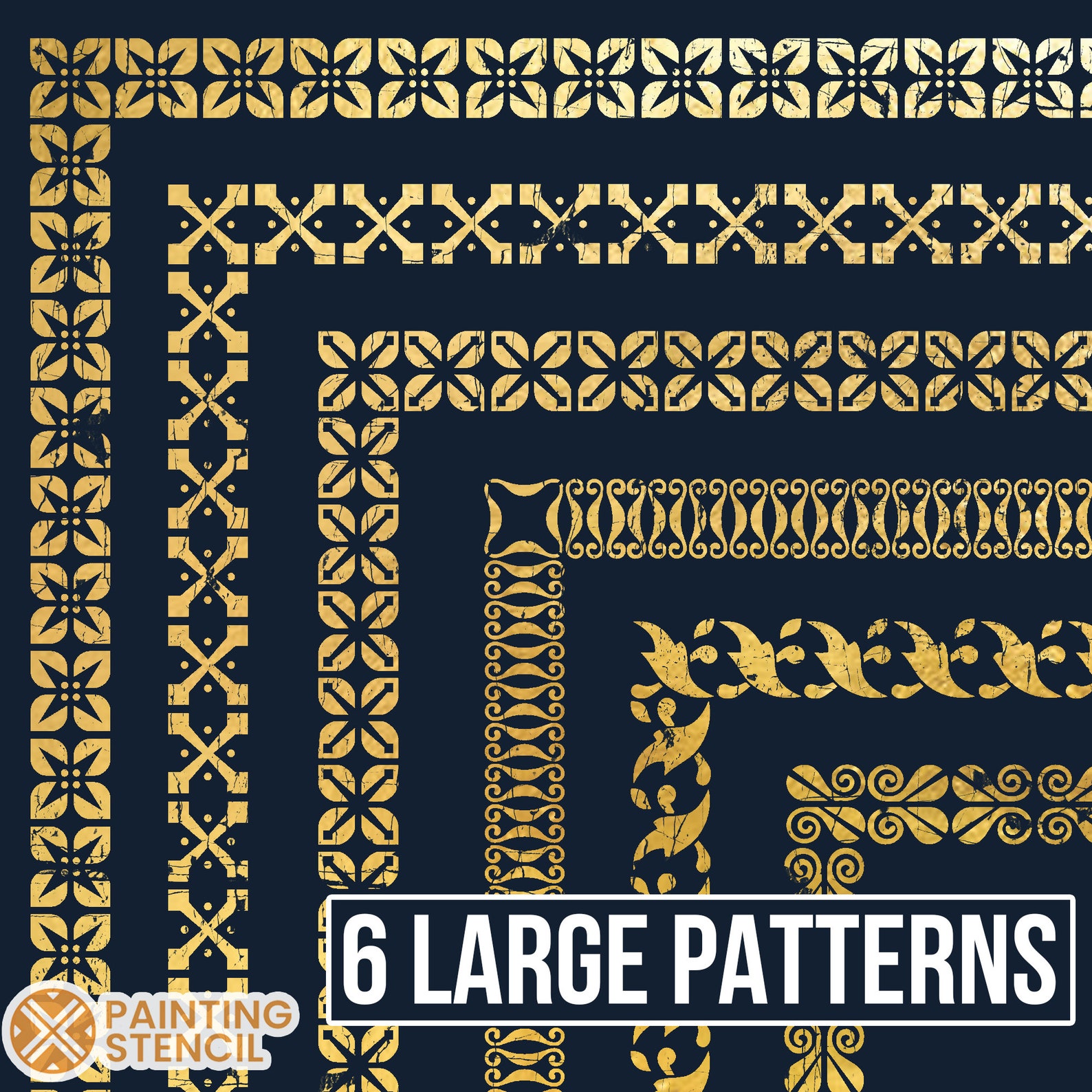 Victorian Border , Victorian Border Stencil Set, Border Corner Stencil ...