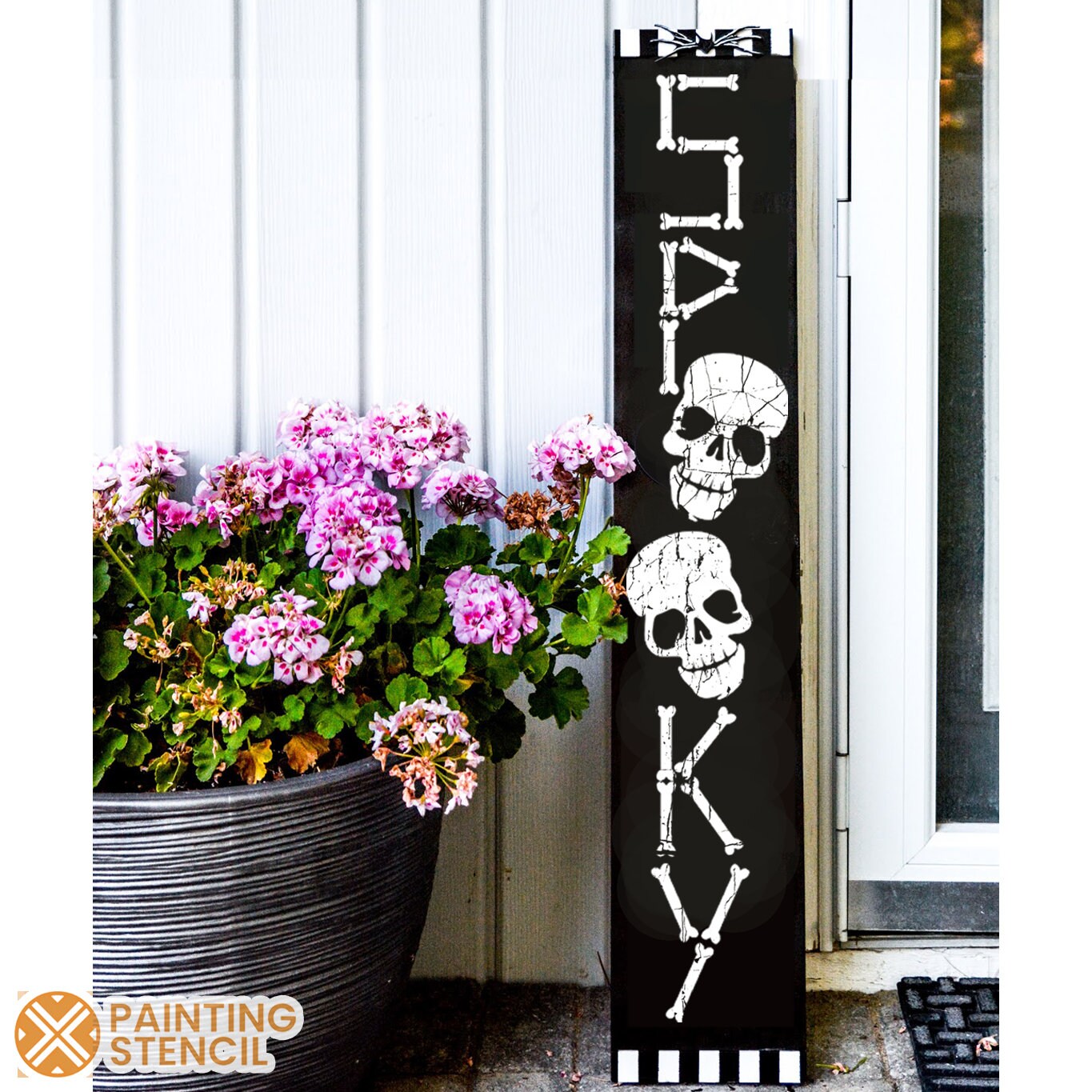 Skeleton Porch Stencil Skeleton Welcome Stencil halloween - Etsy
