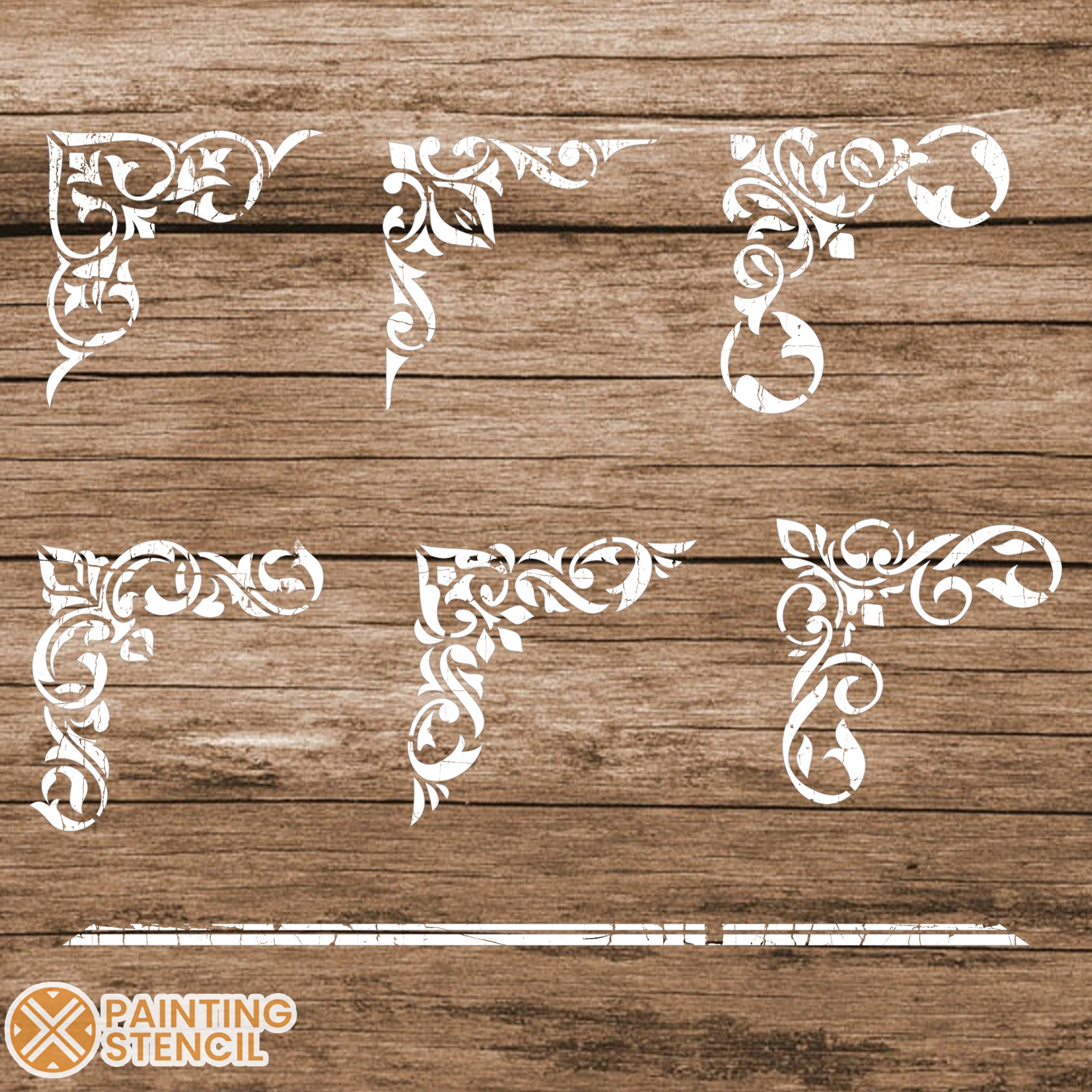 Victorian Corner Stencil, Set of 6 Corner Frame Stencils, Set of 6 ...