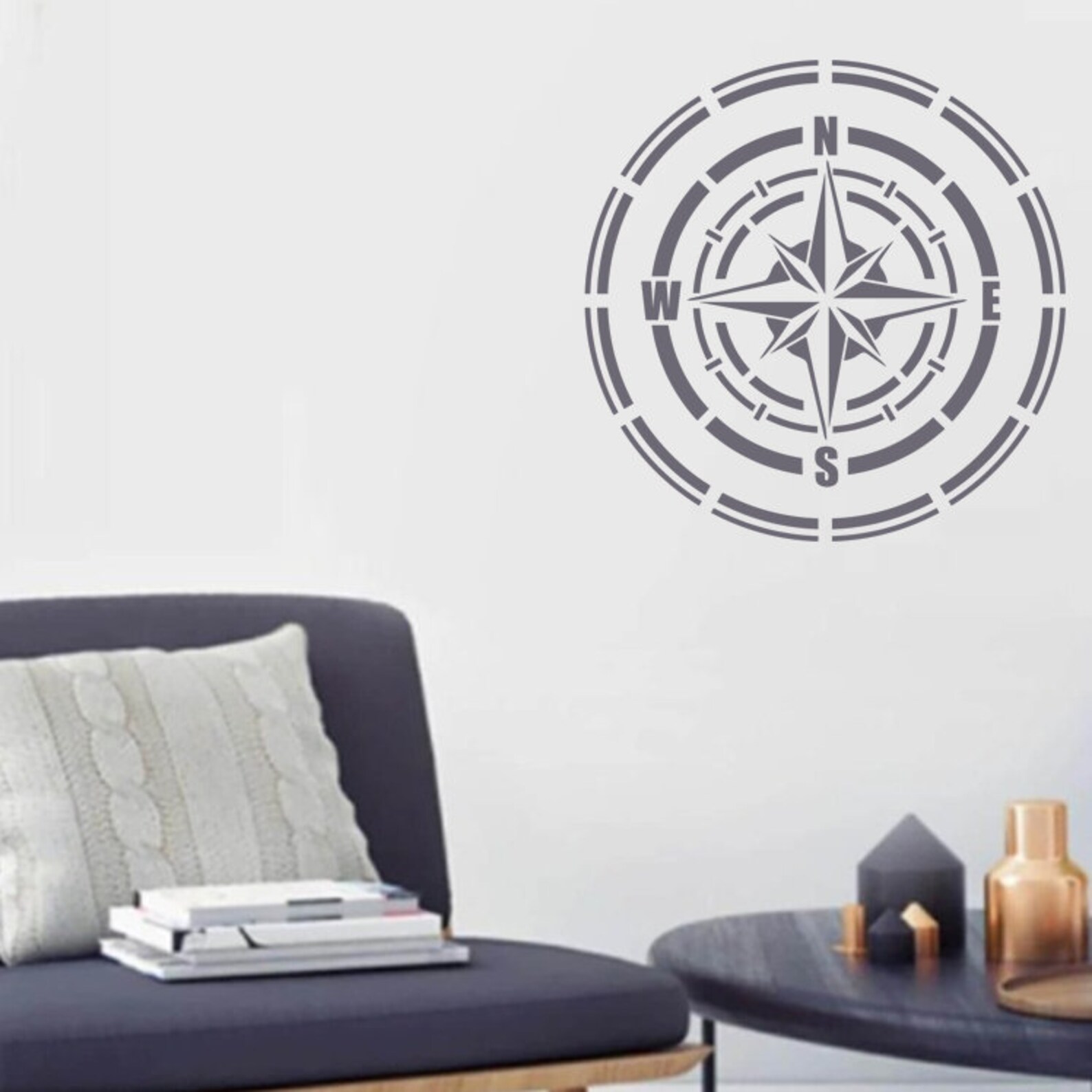 Compass Rose Stencil, Compass Stencil Reusable Compass Painting Stencil ...