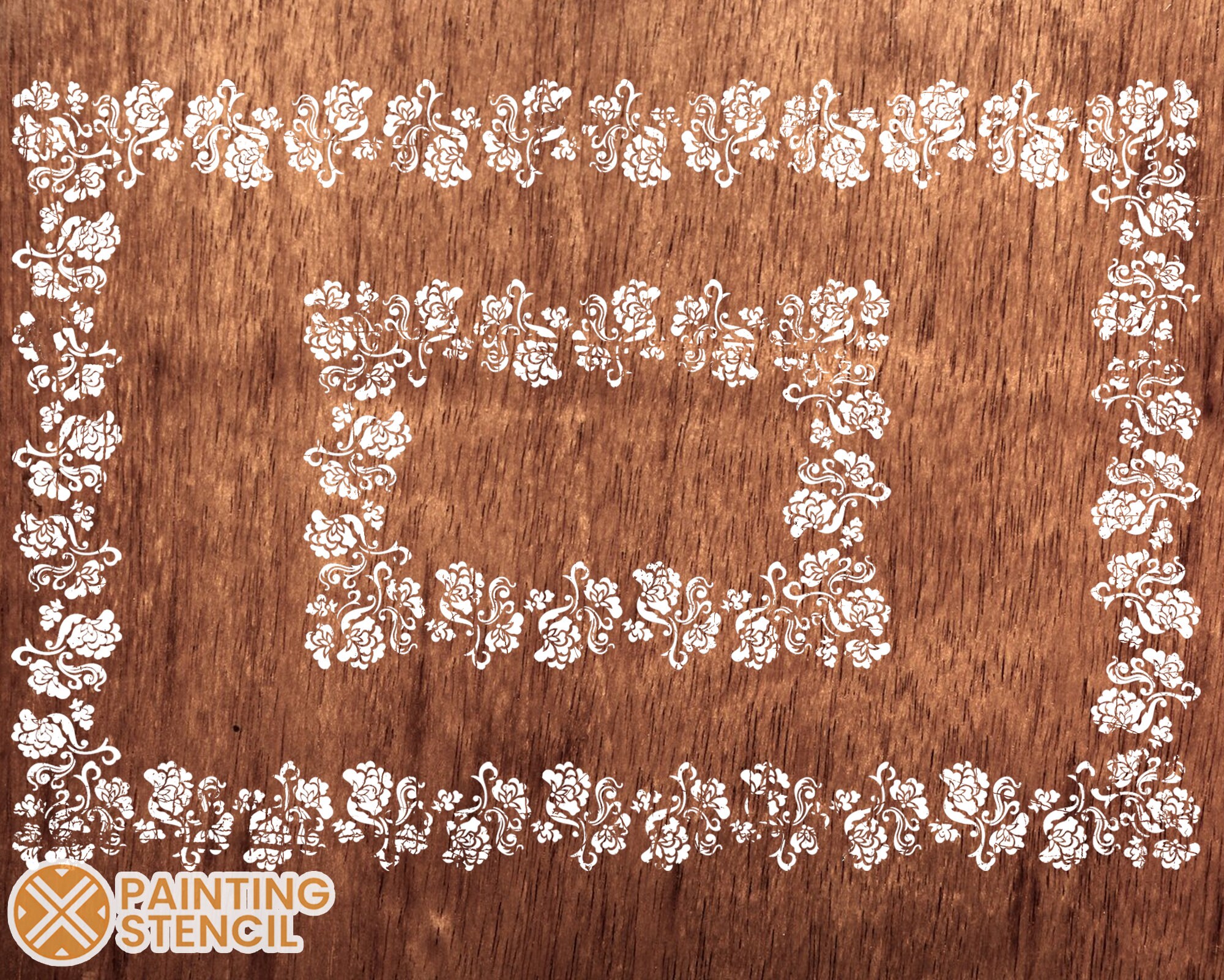 Large Floral Corner Stencil Large Floral Border Stencil - Etsy