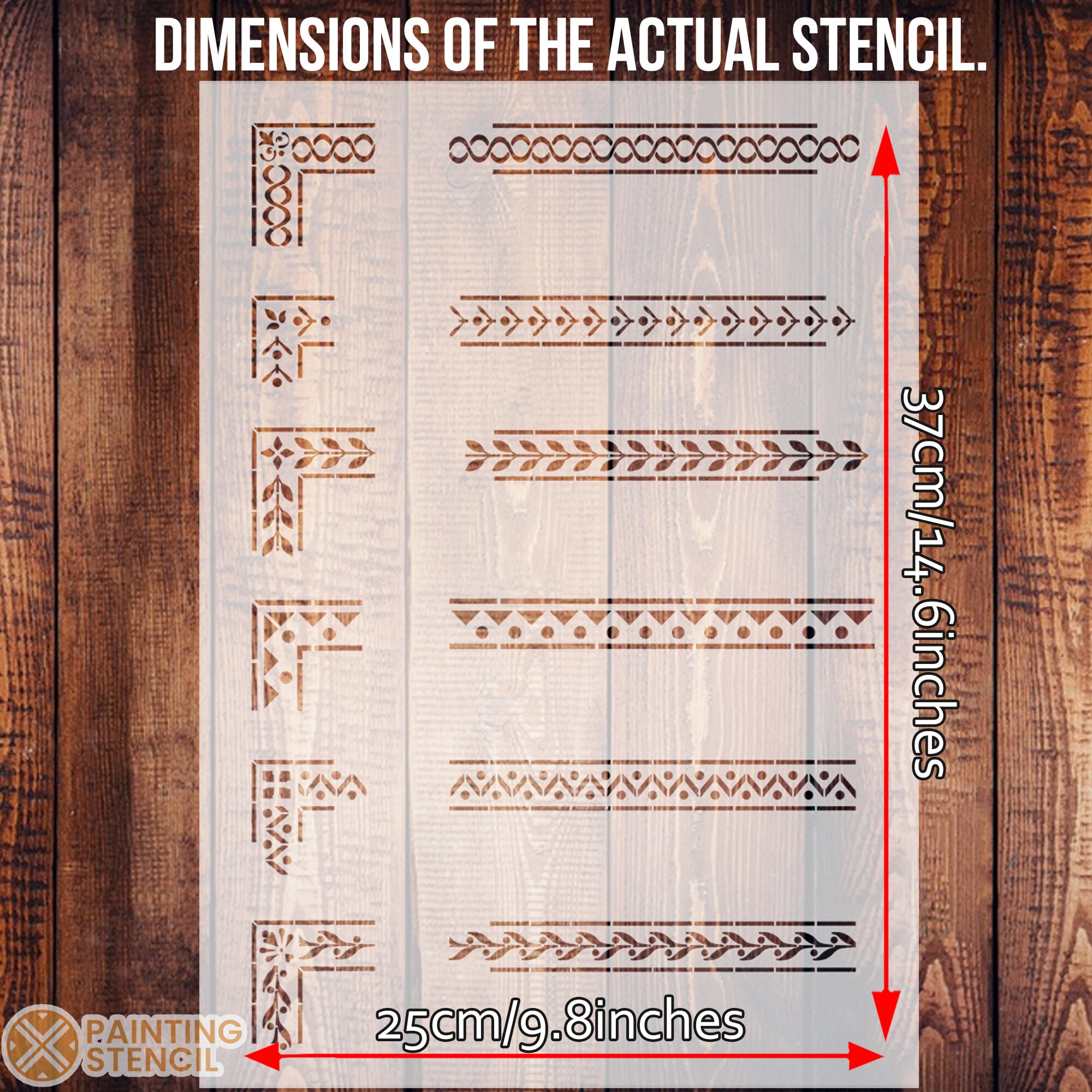 Border Stencil Set With Corners Corner and Border Stencils - Etsy