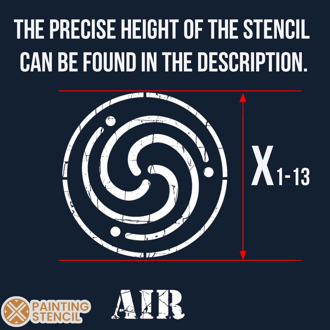 Five Elements Stencil, Air Water Earth Fire Spirit Elements Stencil ...