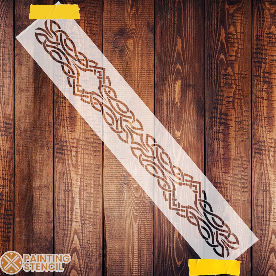 Celtic Knot Border Reusable, Celtic Knot Border Stencil for Walls & Furniture, Celtic Stencil ...