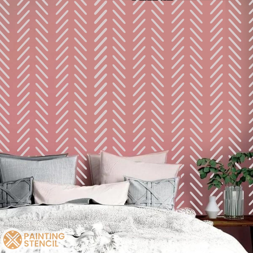 Herringbone Stencil Large Wall Stencil Herringbone Stencil, Herringbone ...