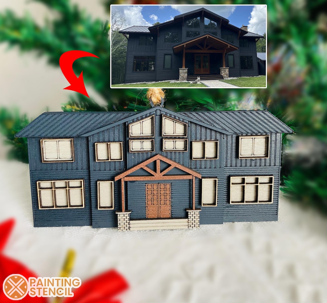 Wooden Custom House Ornament, Custom Home Ornament, Custom Home ...