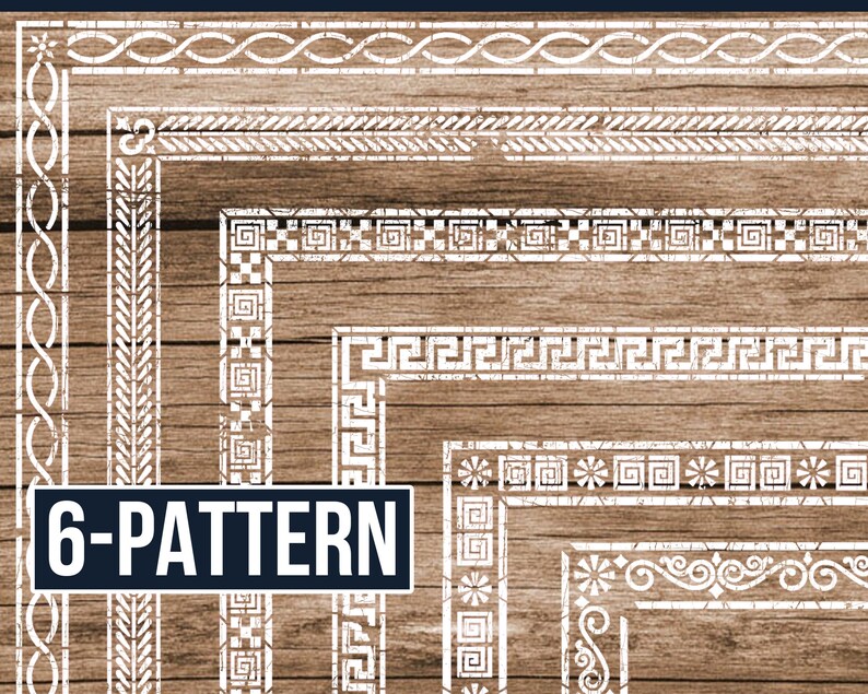 A4 Border Stencil Set, Border Stencils for Wood , Greek Border Stencil ...