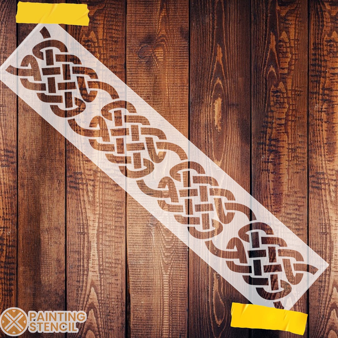 Celtic Border Stencil ,celtic Knot Border Stencil for Walls & Furniture, Celtic Stencil ,celtic ...