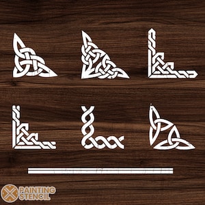 Set of 6 Celtic Corner Frame Stencils, Set of 6 Celtic Stencil ...