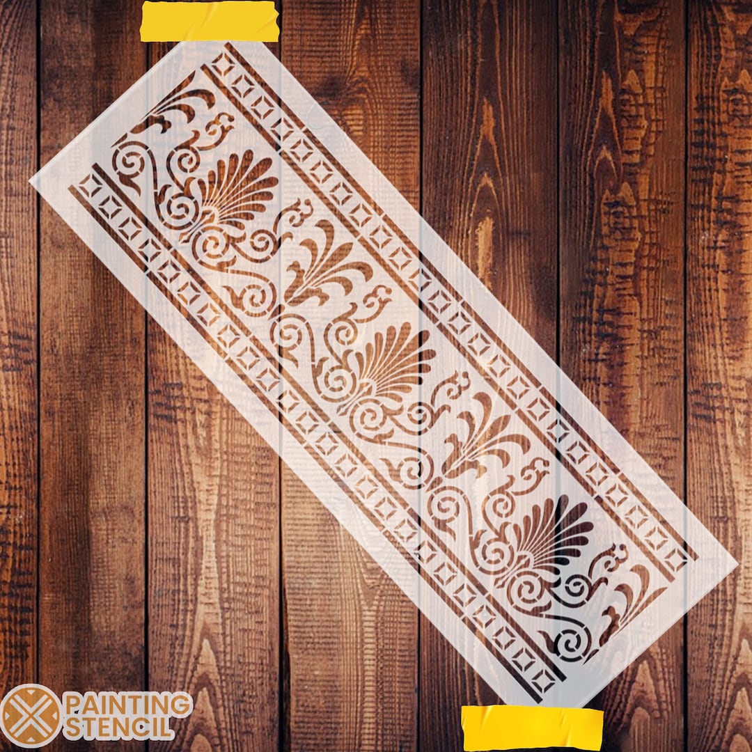 Greek Border Stencil, Greek Stencil, Border Line Stencil, Reusable ...
