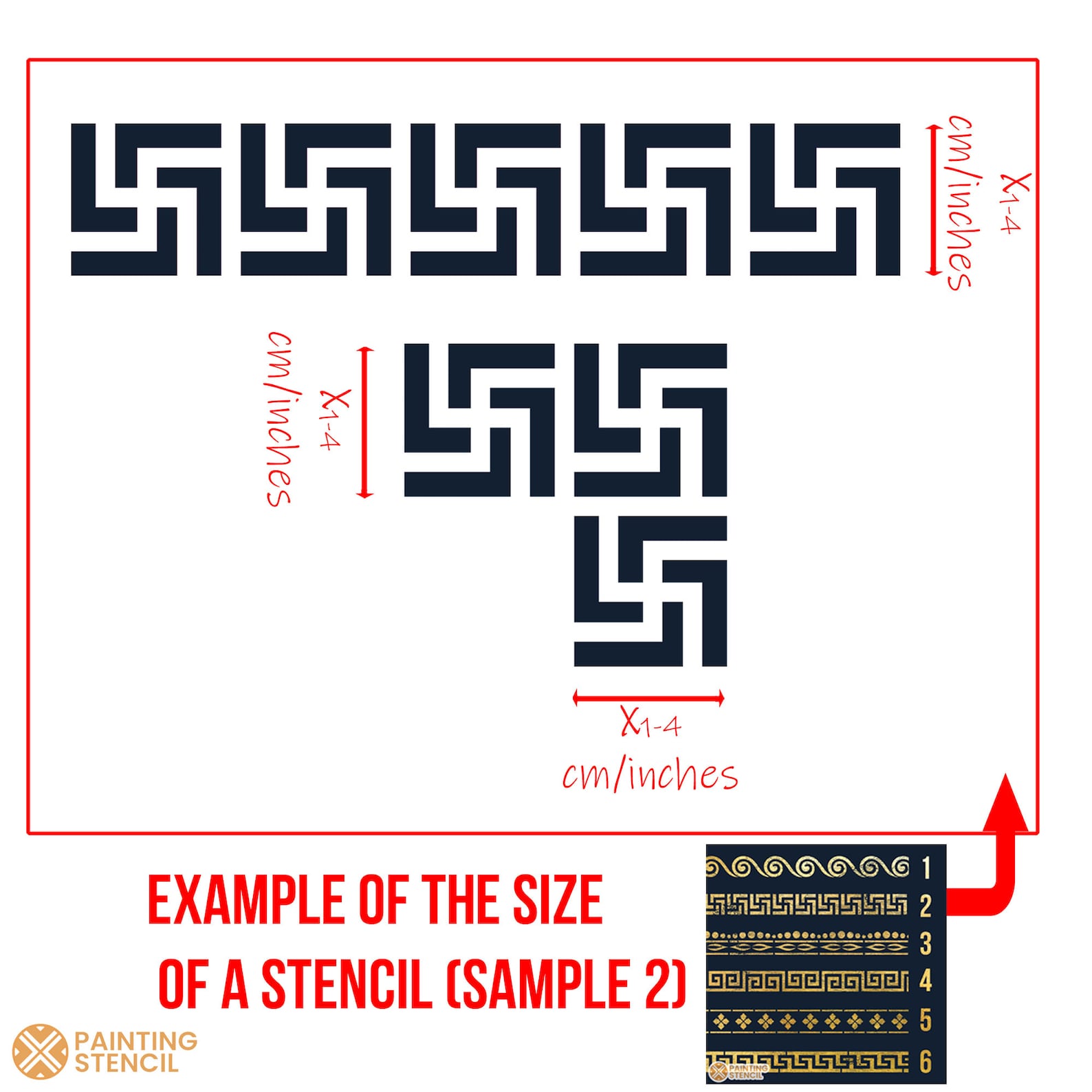 Custom Large Size Border Stencils, Personalized Border Stencils for ...