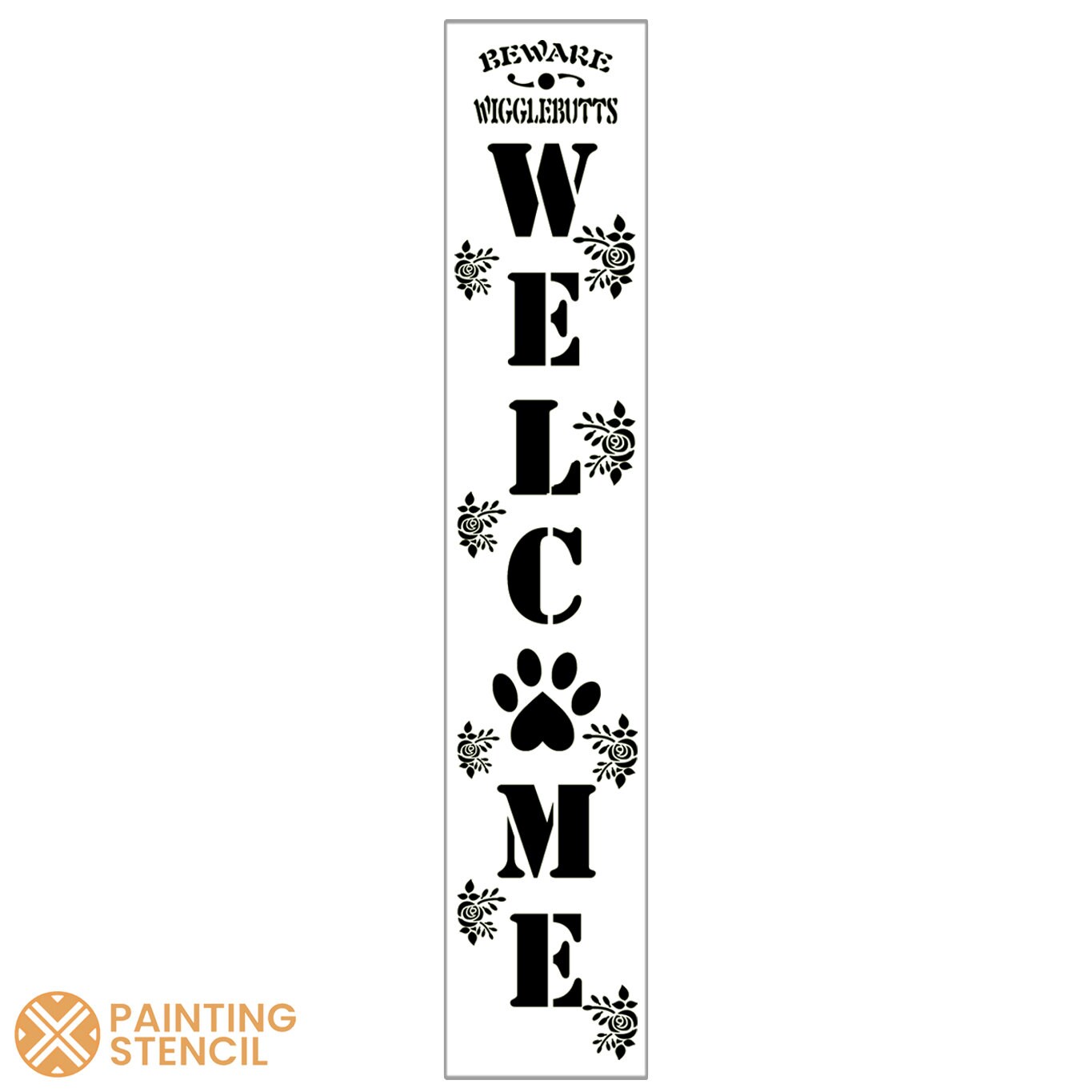 Beware of Wigglebutts Front Stencil , Welcome Sign Stencil, Porch Sign ...