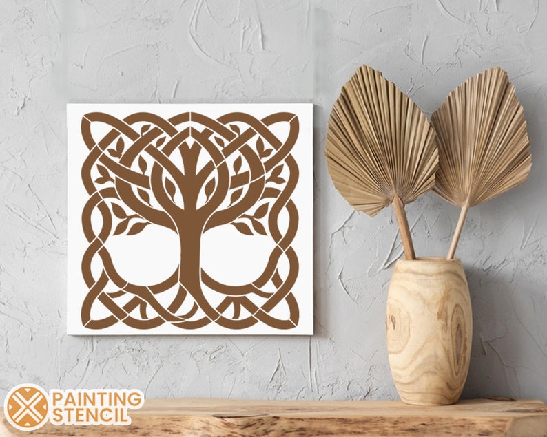 Large Wall Tree Heart Stencil, Celtic Tree Stencil, Tree of Life ...