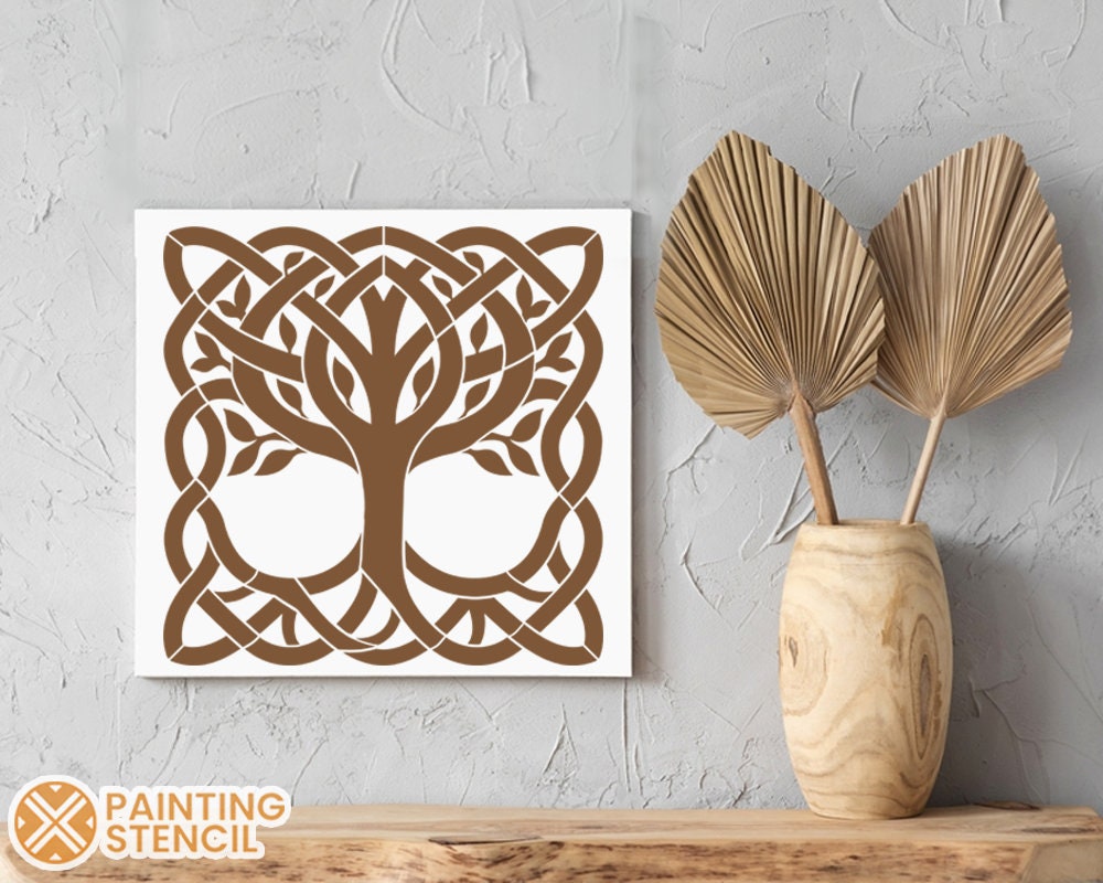 Large Wall Tree Heart Stencil, Celtic Tree Stencil, Tree of Life ...