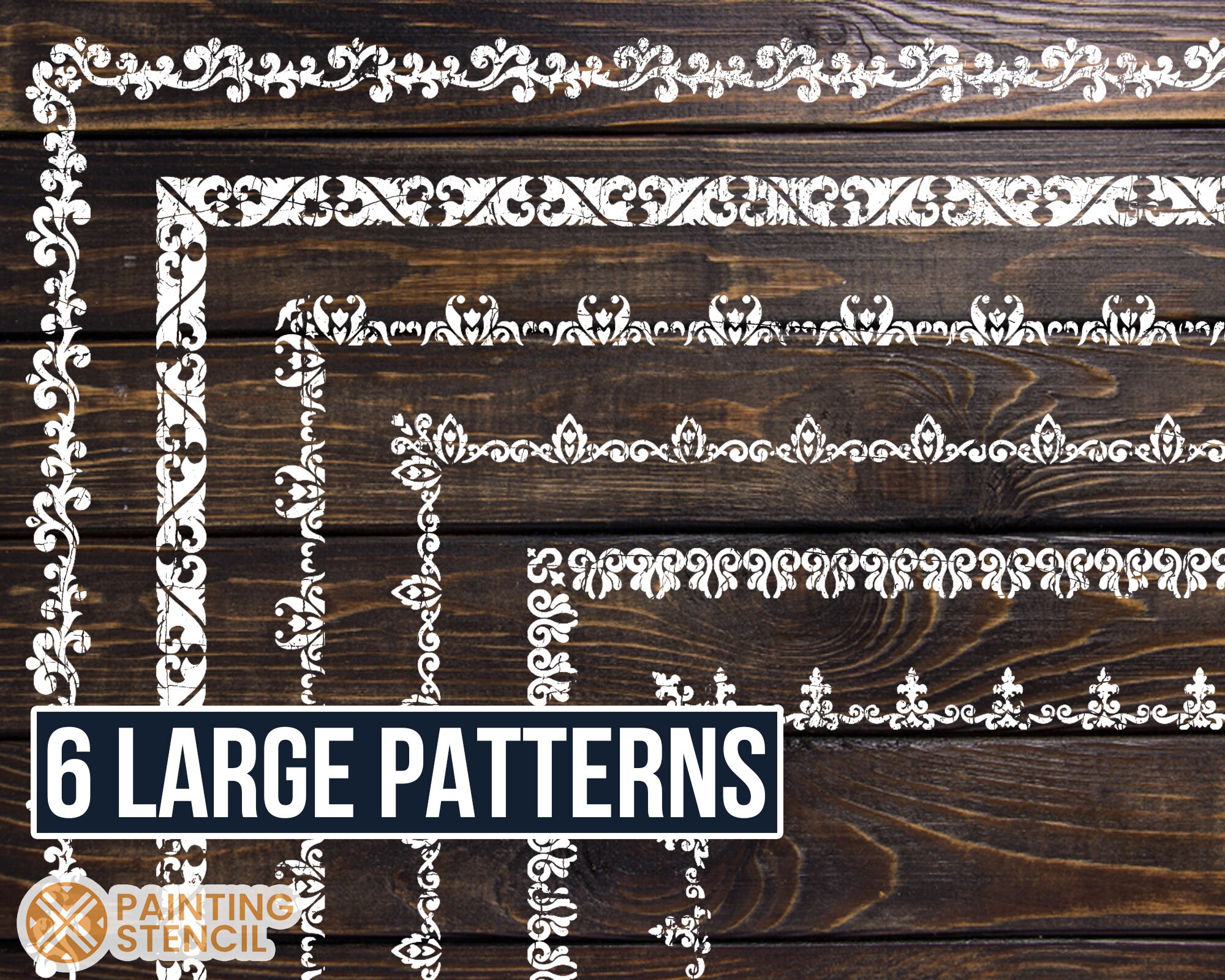 Large Flower Border Stencils Border Stencils for Wood - Etsy