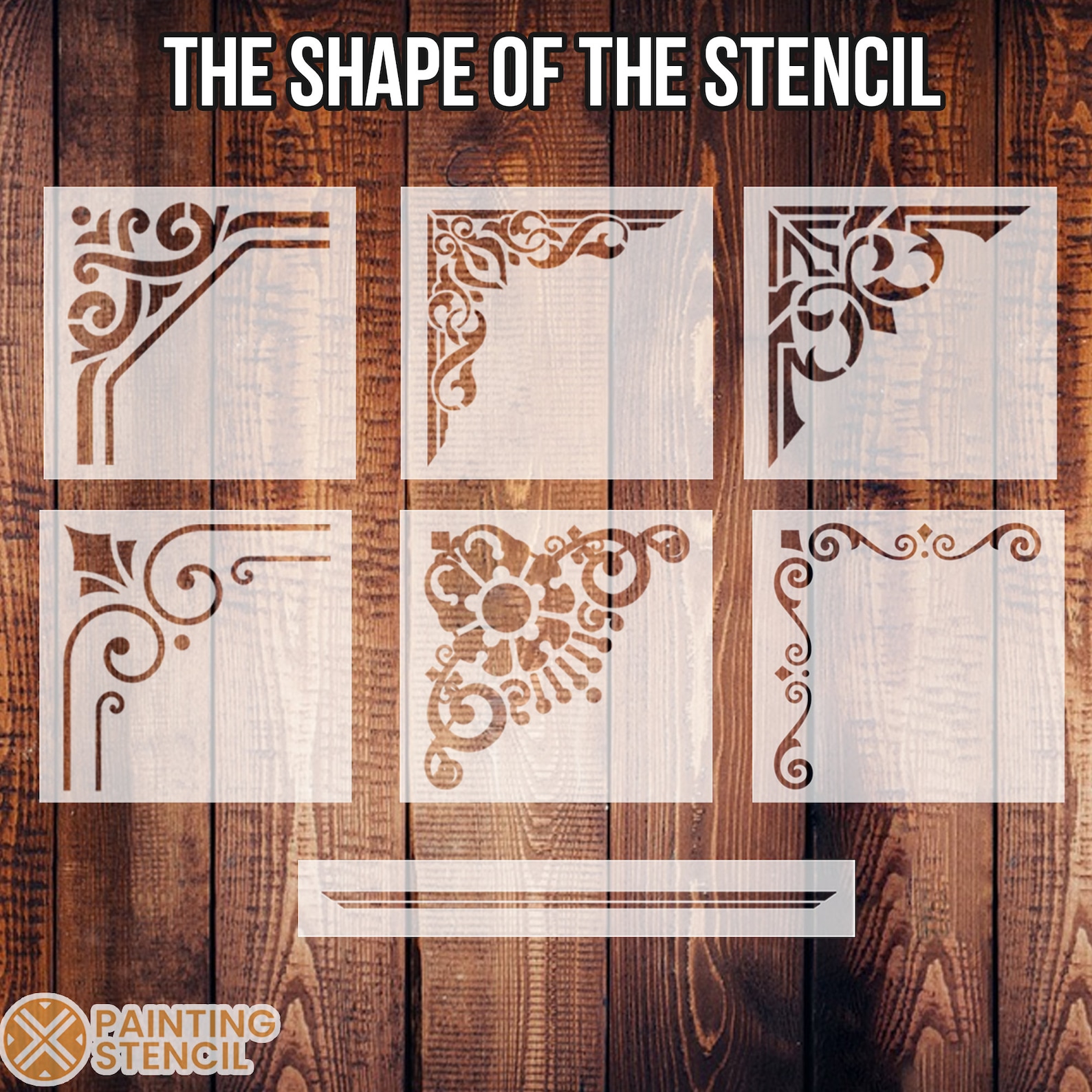 Set of 6 Corner Frame Stencils, Set of 6 Stencil Templates, Victorian ...