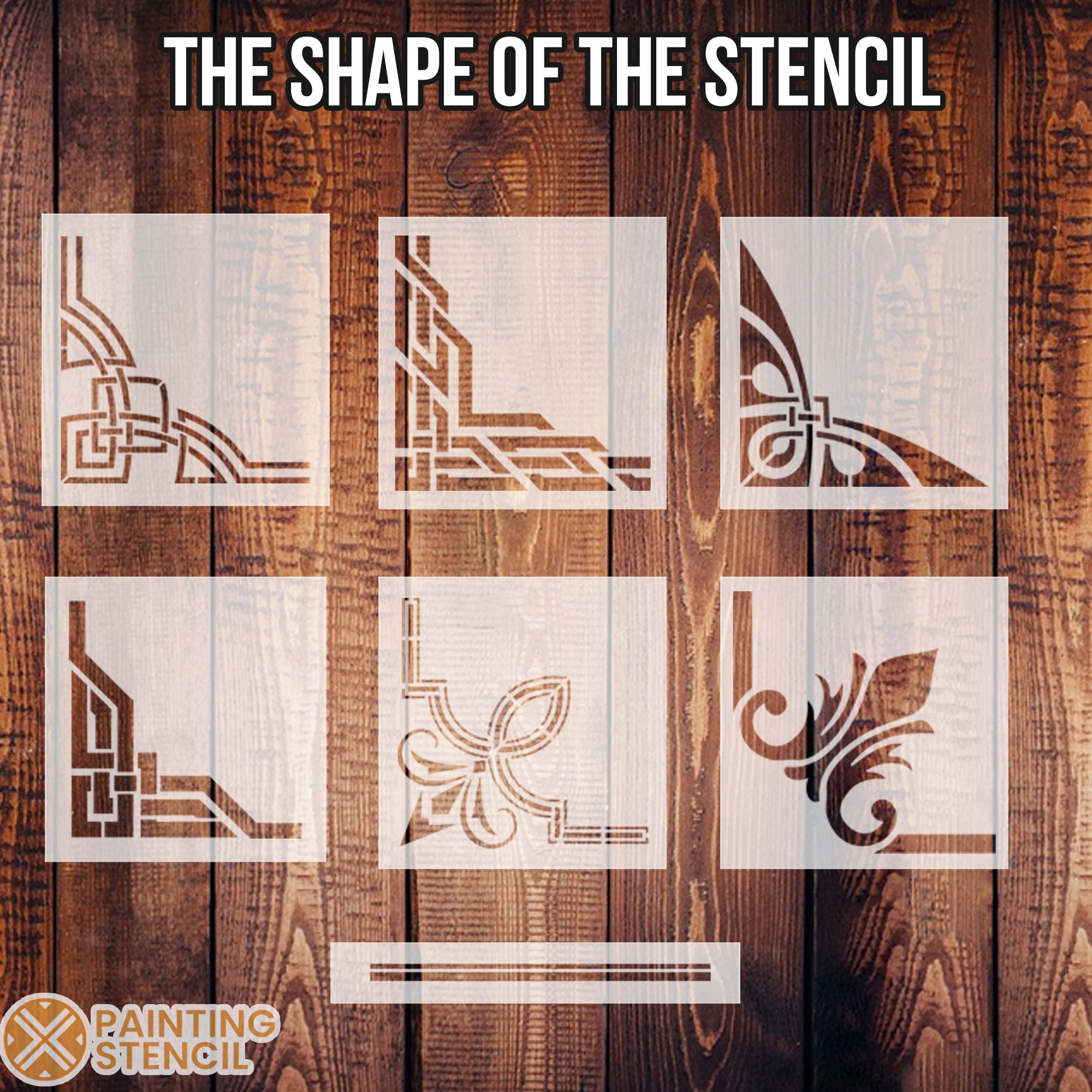 Victorian Corner Stencil, Set of 6 Corner Frame Stencils, Corner Frame ...