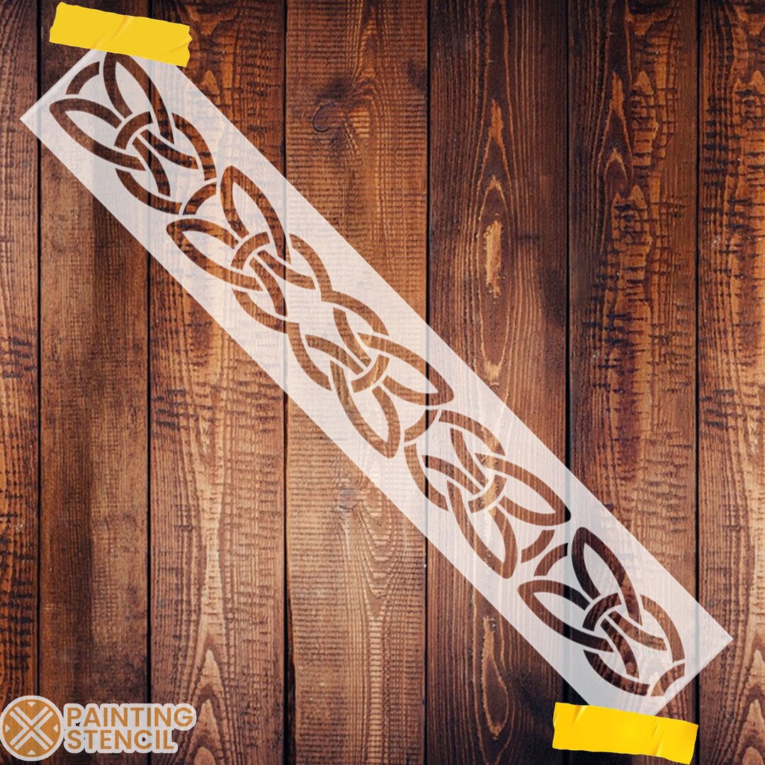 Celtic Border Stencil, Celtic Border Stencil for Walls & Furniture, Celtic Stencil , Border ...