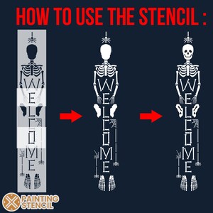 Skeleton Welcome Stencil ,skeleton Porch Stencil, Halloween Porch ...