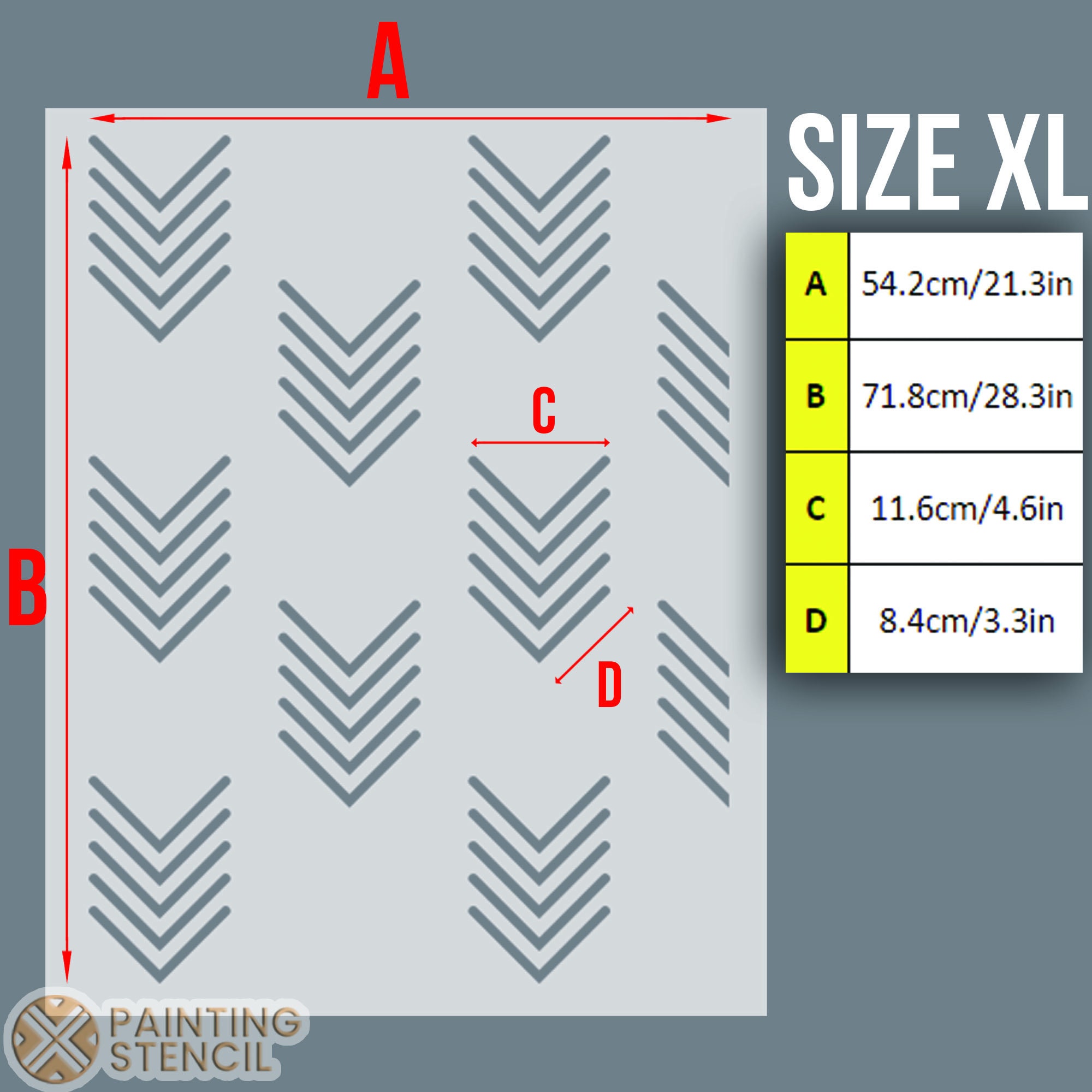 Herringbone Large Wall Stencil ,herringbone Pattern, Extra Large ...