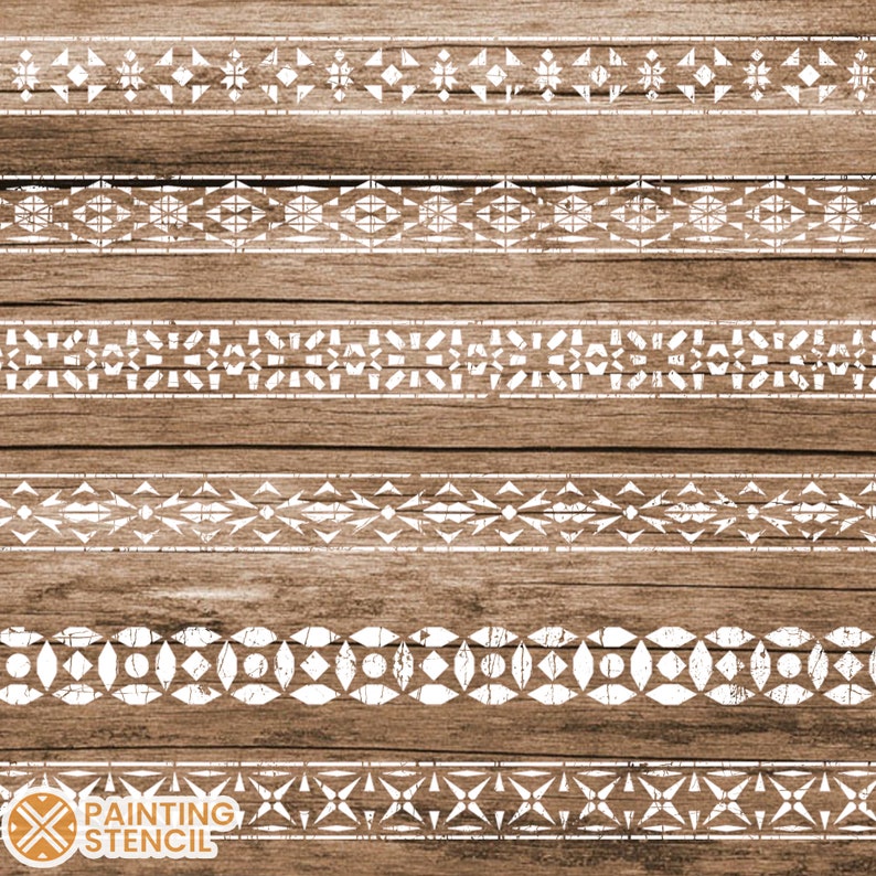 Border Stencil Desk, Wall Border Stencil, Large A4 Border Stencil Set ...