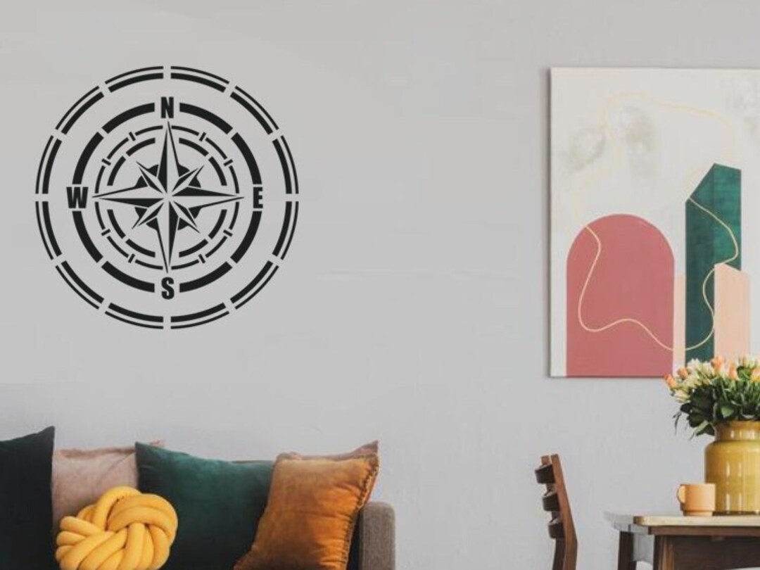 Compass Rose Stencil, Compass Stencil Reusable Compass Painting Stencil ...