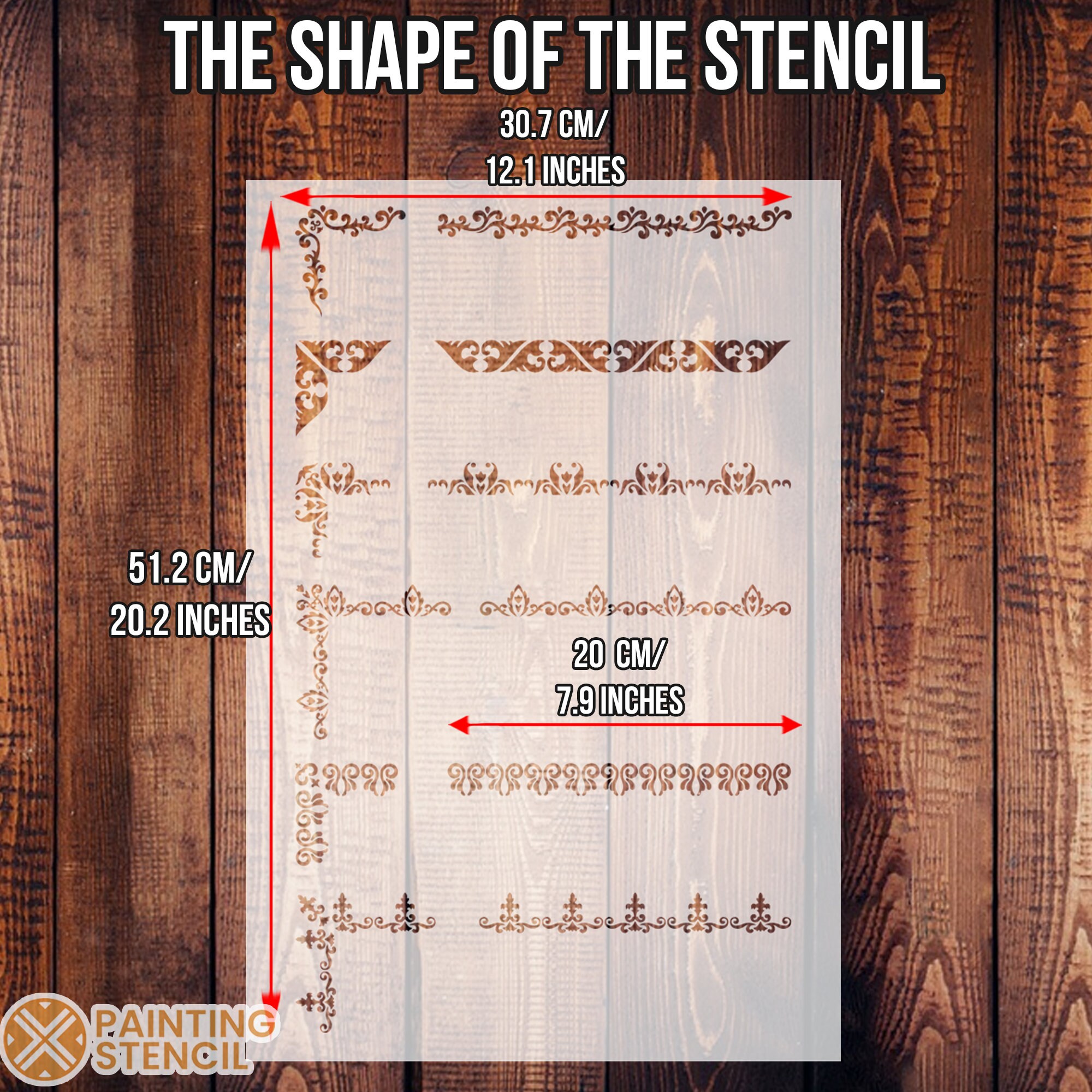 Flower Border Stencils, Border Stencils for Wood , Floral Corner ...