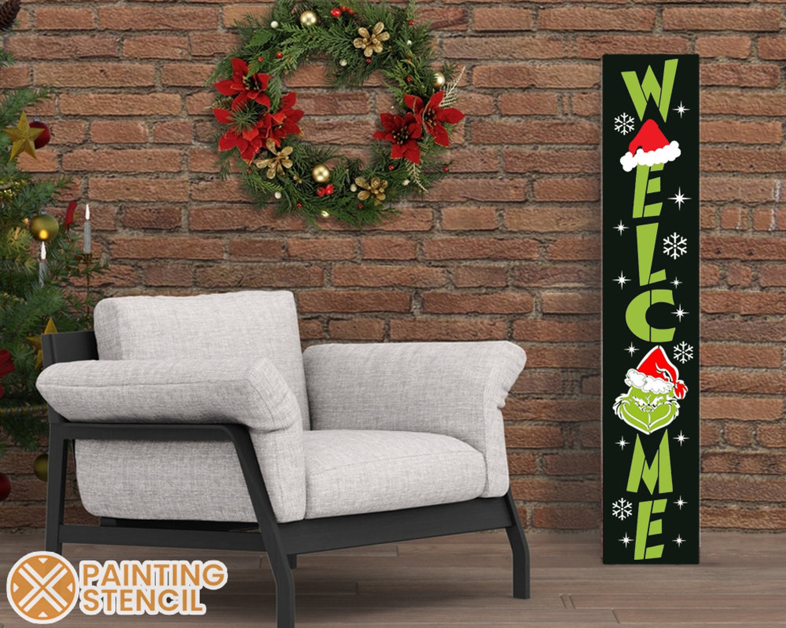 Welcome Grinch Stencil, Grinch Porch Lean Stencil , Grinch Door Sign ...