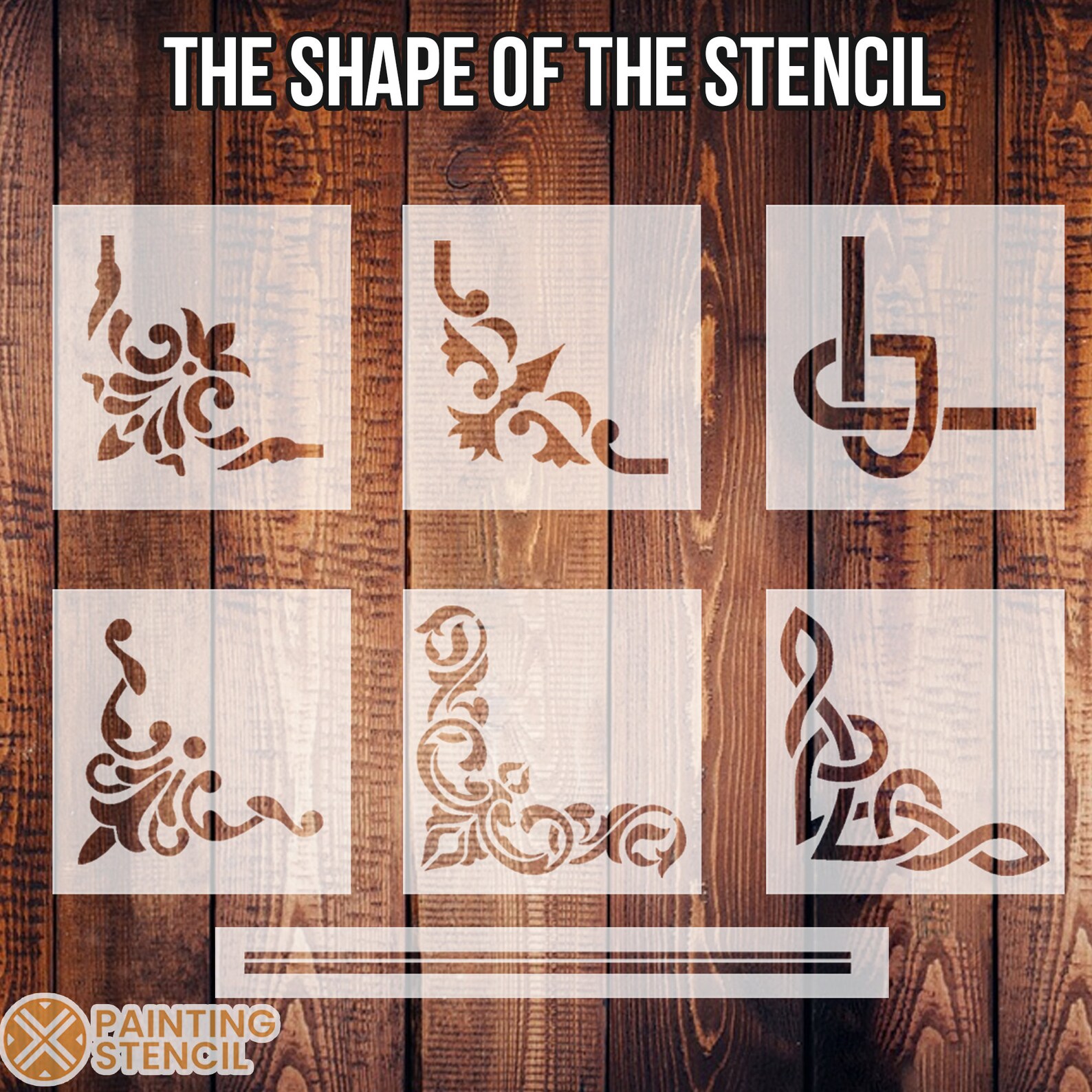 Victorian Corner Stencil for Furniture, Victorian Border Stencil, Set ...