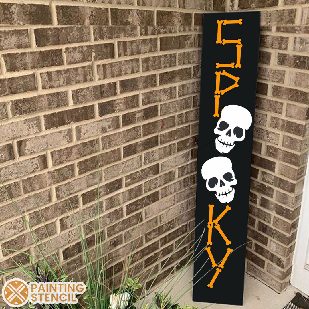 Skeleton Porch Stencil, Skeleton Welcome Stencil ,jack Skelton Porch ...