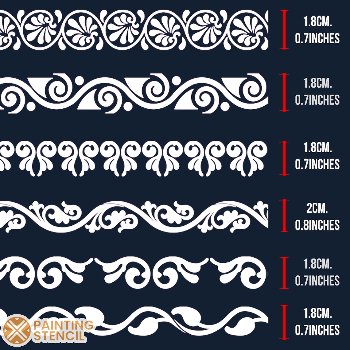 Flower Border Stencils, Border Stencils for Wood , Greek Border Stencil ...