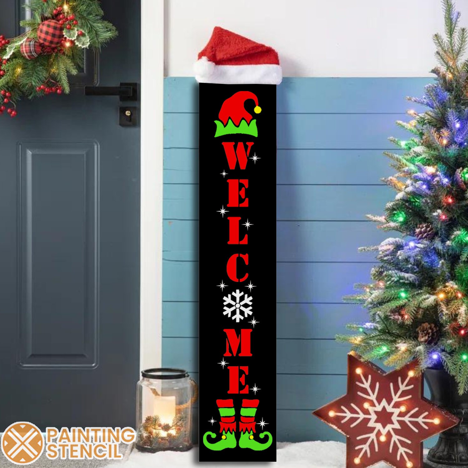 Elf Christmas Stencil, Elf Christmas Welcome Sign Stencil, Elf ...