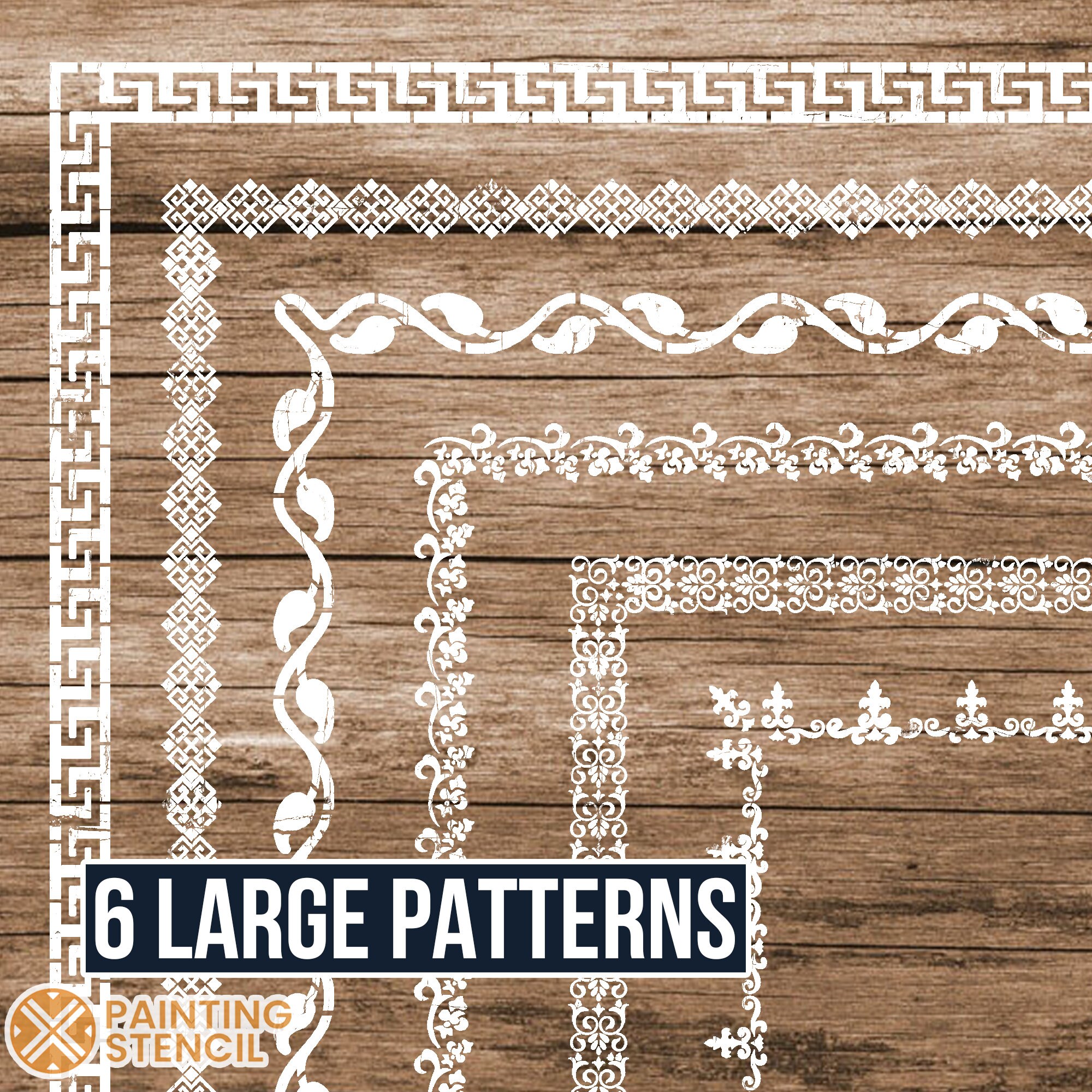 Victorian Border Stencil, Flower Border Stencils, Border Stencils for ...