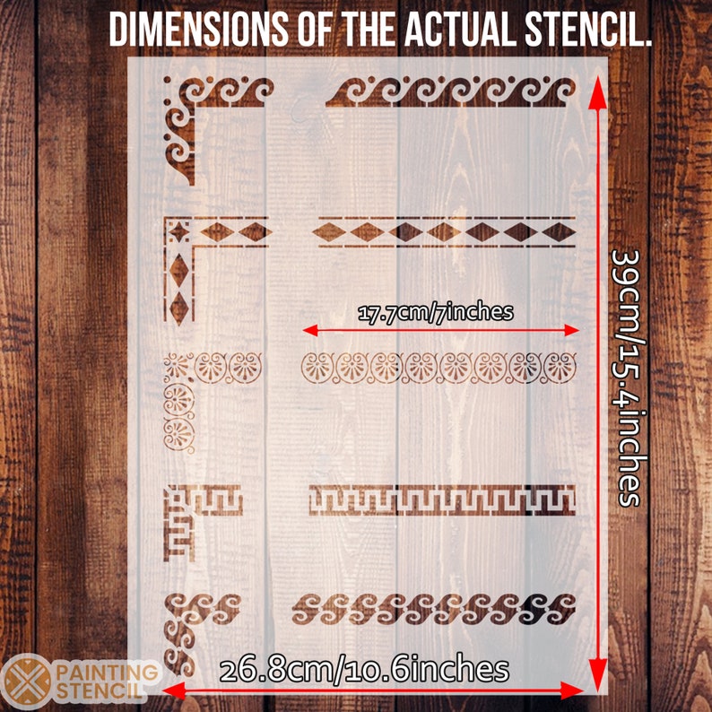 Corner and Border Stencils Border Stencils for Wood - Etsy