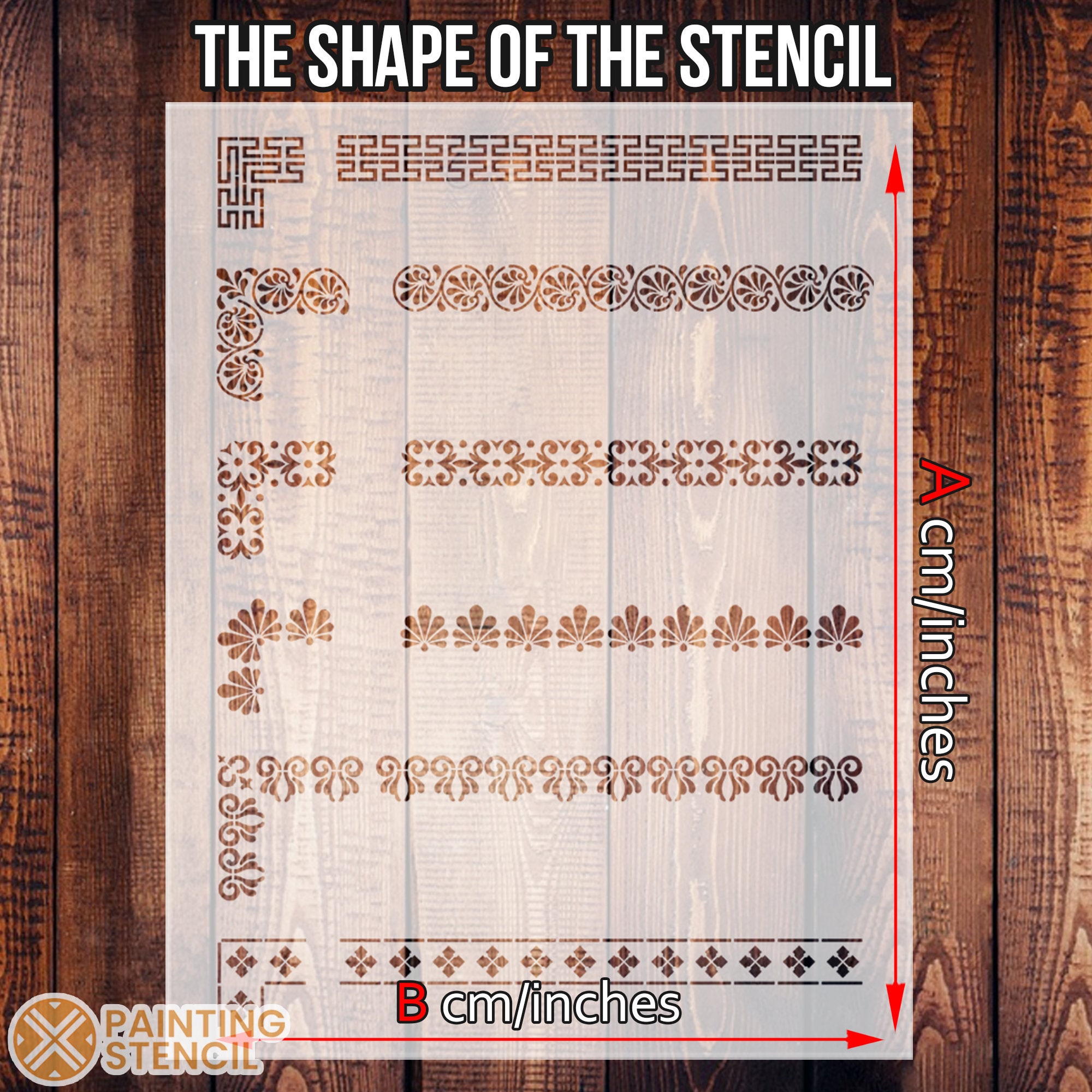 Victorian Large Border Stencil, Paisley Border Stencil, Border Stencil ...