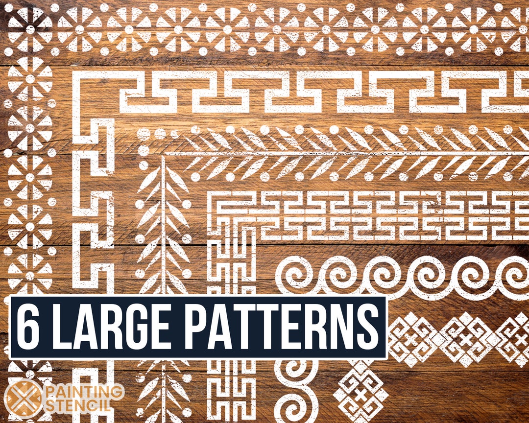 Large Border Stencils for Wood , Large Greek Key Stencil, Large Greek ...