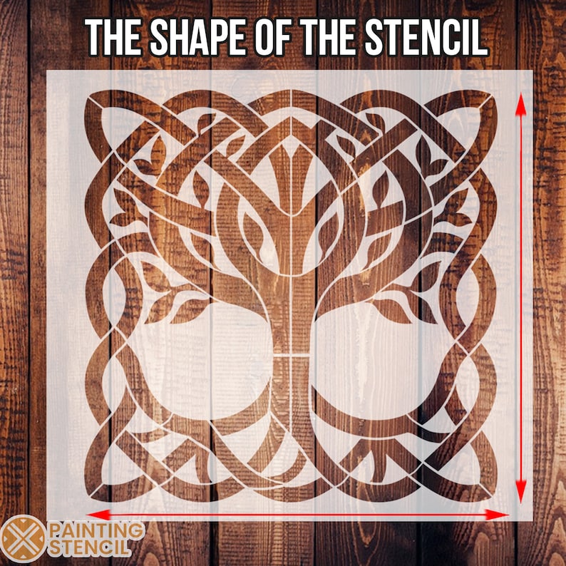 Large Wall Tree Heart Stencil, Celtic Tree Stencil, Tree of Life ...