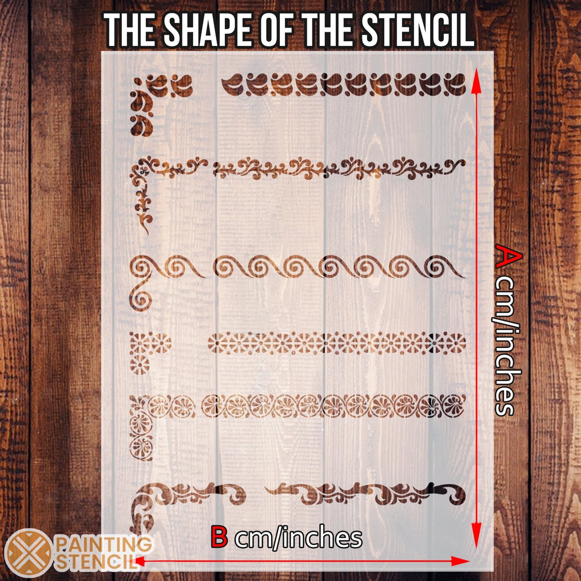 Victorian Border Stencil Set, Corner and Border Stencils, Victorian ...