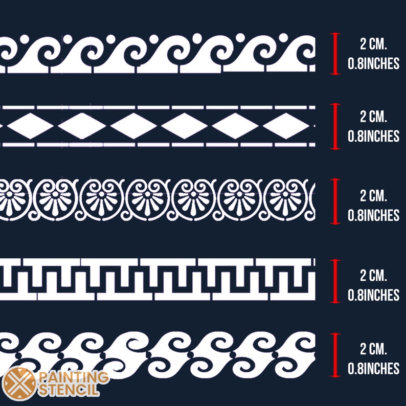 Corner and Border Stencils Border Stencils for Wood - Etsy