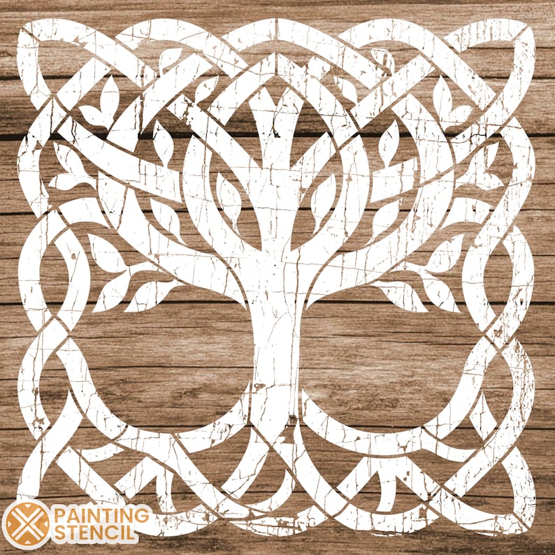 Large Wall Tree Heart Stencil, Celtic Tree Stencil, Tree of Life ...