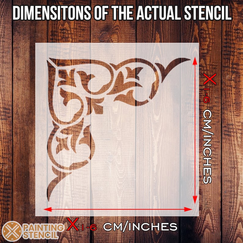 Victorian Corner Stencil, Set of 6 Corner Frame Stencils, Set of 6 ...