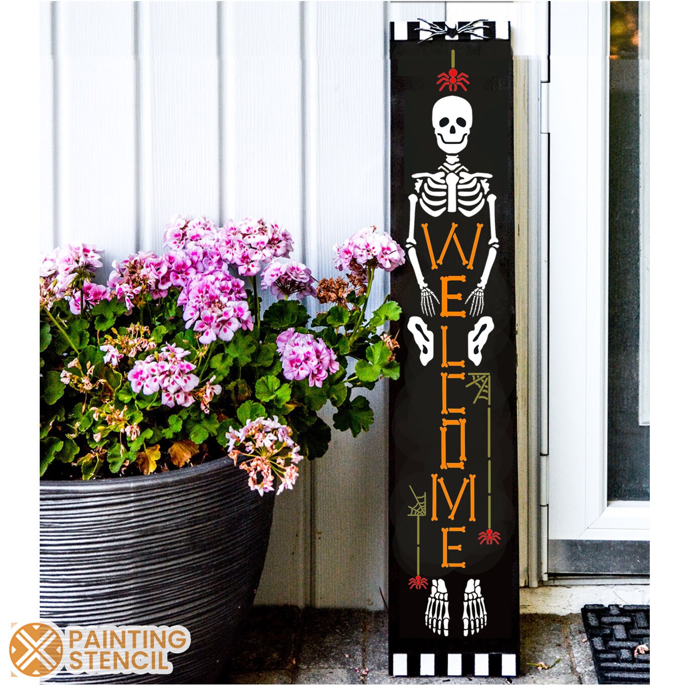 Skeleton Welcome Stencil skeleton Porch Stencil Halloween - Etsy