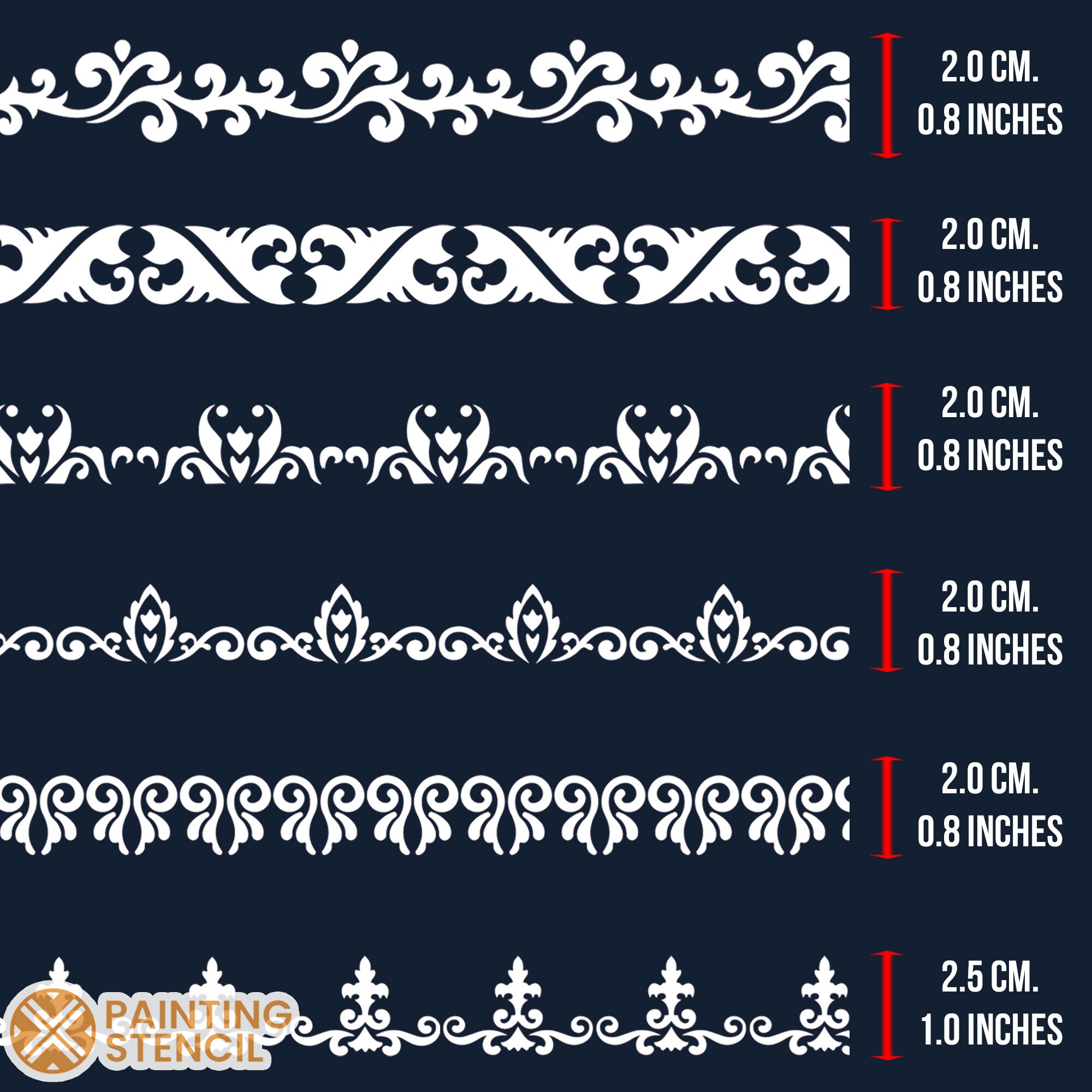 Flower Border Stencils Border Stencils for Wood Floral - Etsy Australia