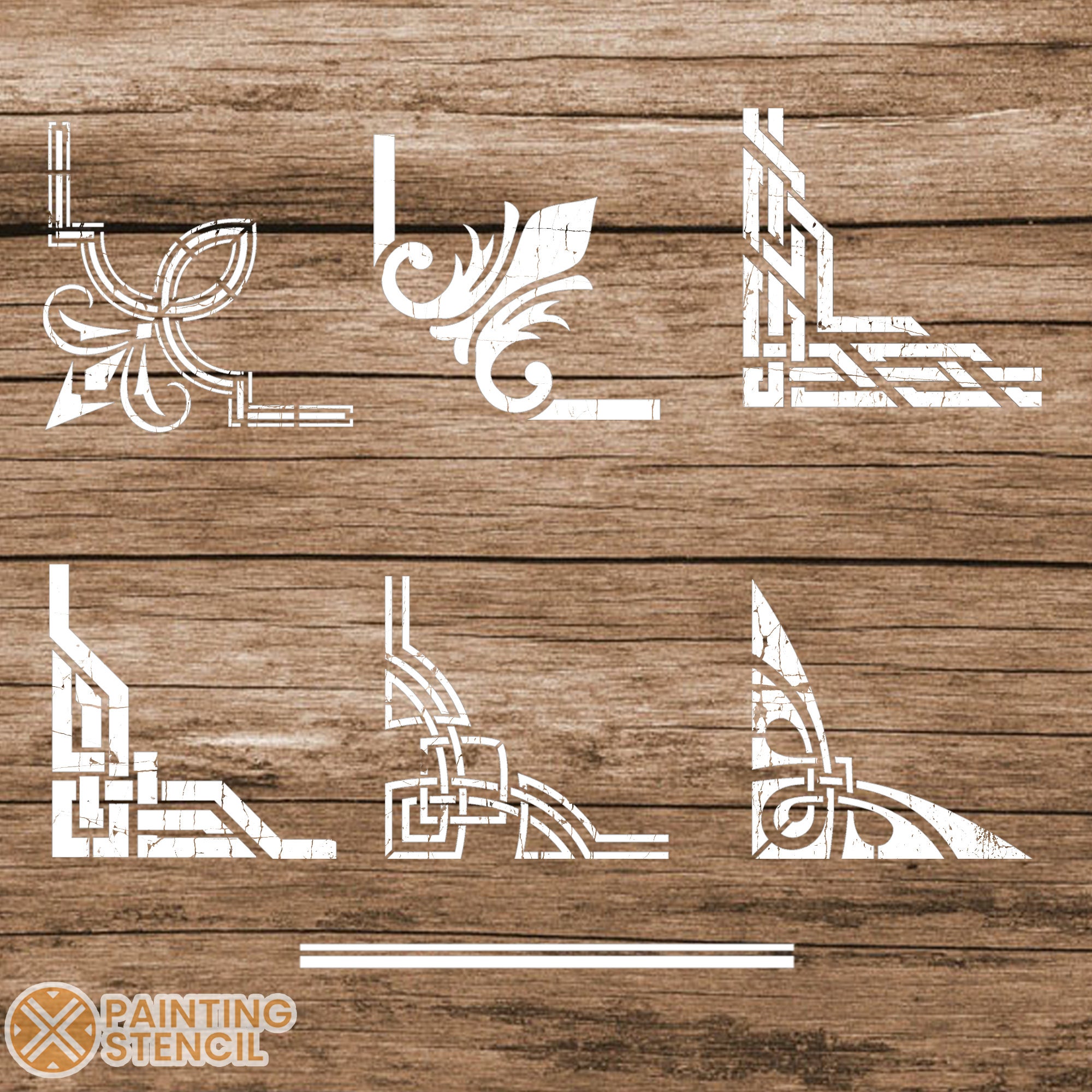 Victorian Corner Stencil, Set of 6 Corner Frame Stencils, Corner Frame ...