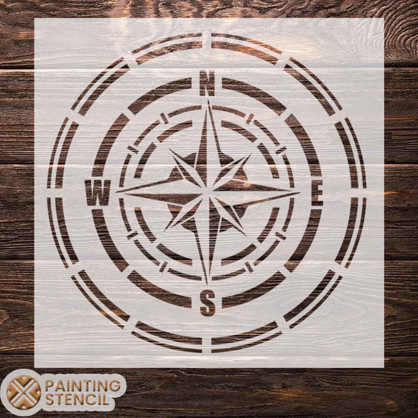 Compass Rose Stencil, Compass Stencil Reusable Compass Painting Stencil ...