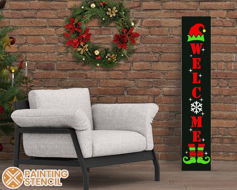 Elf Christmas Stencil, Elf Christmas Welcome Sign Stencil, Elf ...