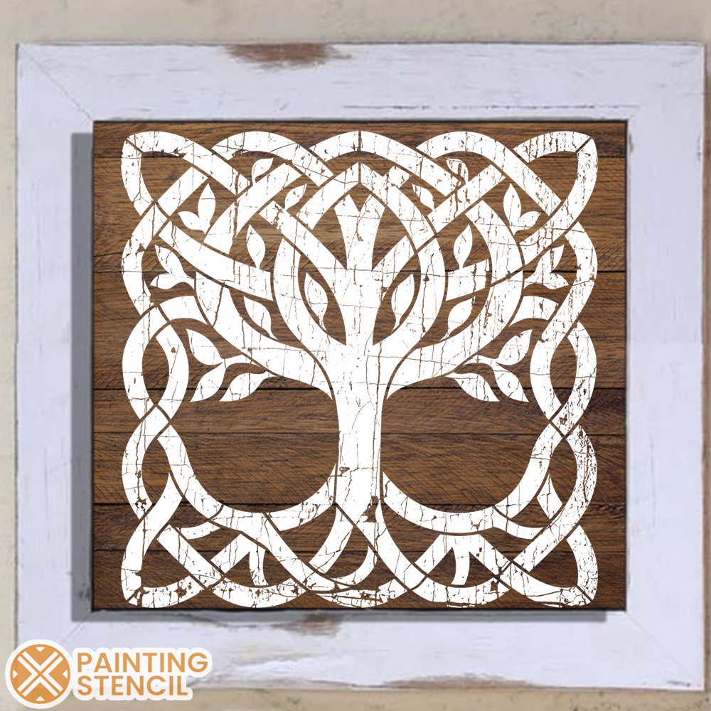 Large Wall Tree Heart Stencil, Celtic Tree Stencil, Tree of Life ...