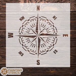 Compass Rose Stencil, Compass Stencil Reusable Compass Painting Stencil ...