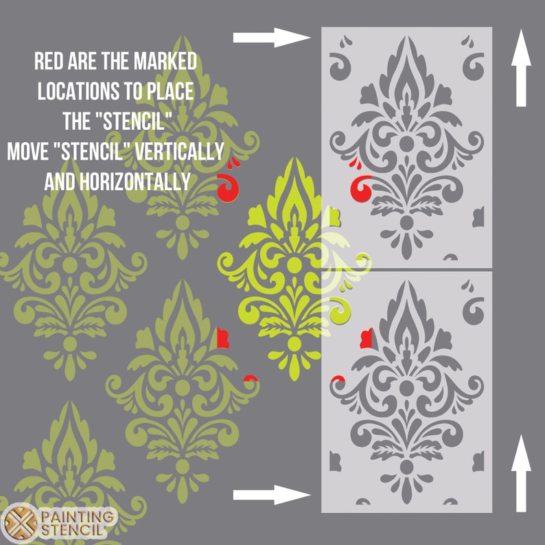 Damask Stencil Home Decor Stencil, Painting Pattern Stencil, Paint ...