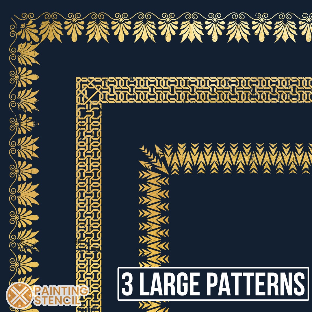 Greek Border Stencil for Walls & Furniture, Border Stencil Set With ...